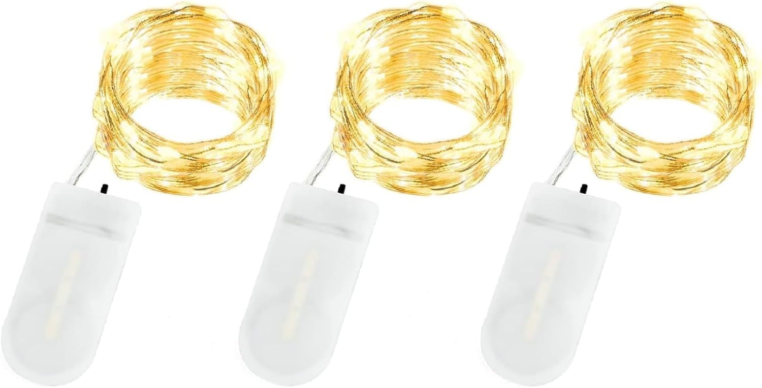 Fairy Lights Battery Operated, 3 Pack 3M 30 LED Micro Silver Wire Fairy ...