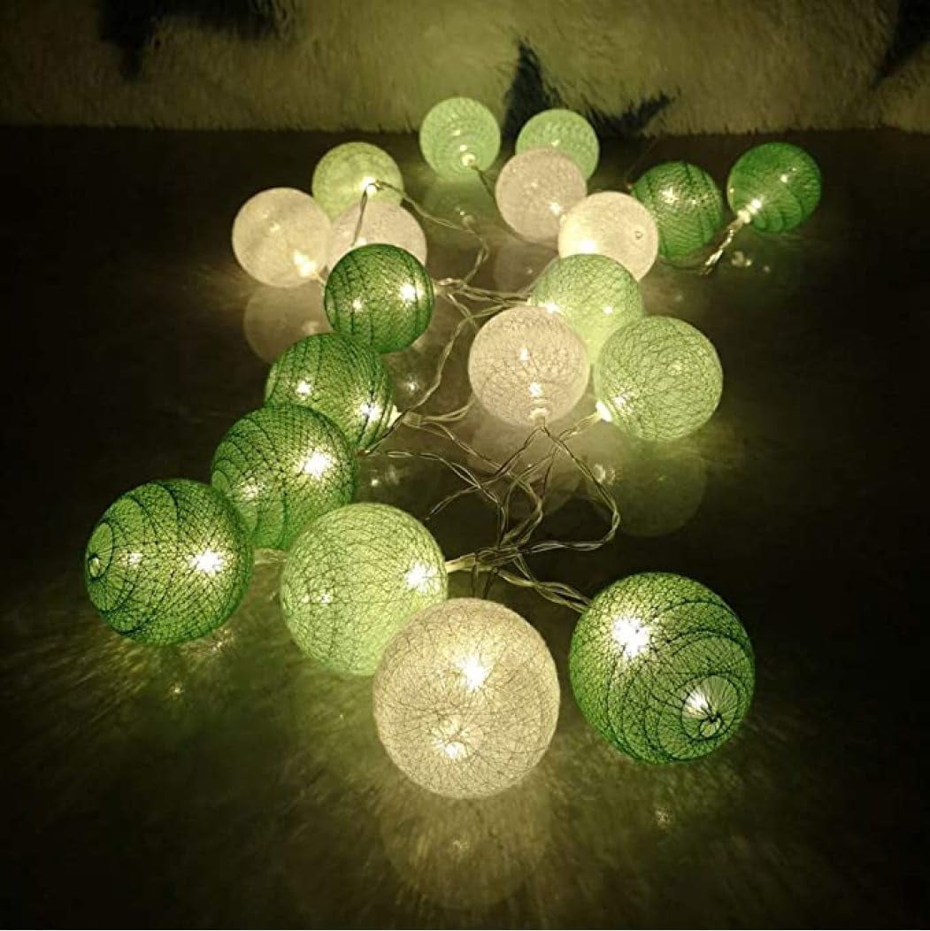Fairy Lights LED String Lights Plug in Indoor 300cm 20 Cotton Balls ...