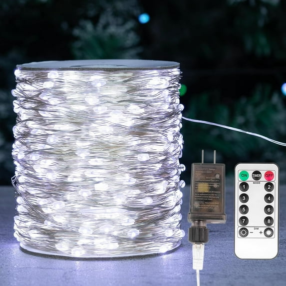 Fairy Lights Plug in,100FT 300LEDs String Lights,8 Modes Remote Twinkle ...