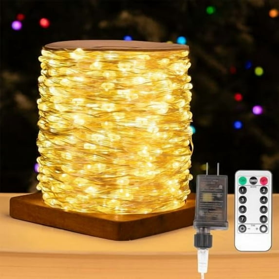 Fairy Lights Plug in,200FT 600LEDs Waterproof Led String Lights,8 Modes ...