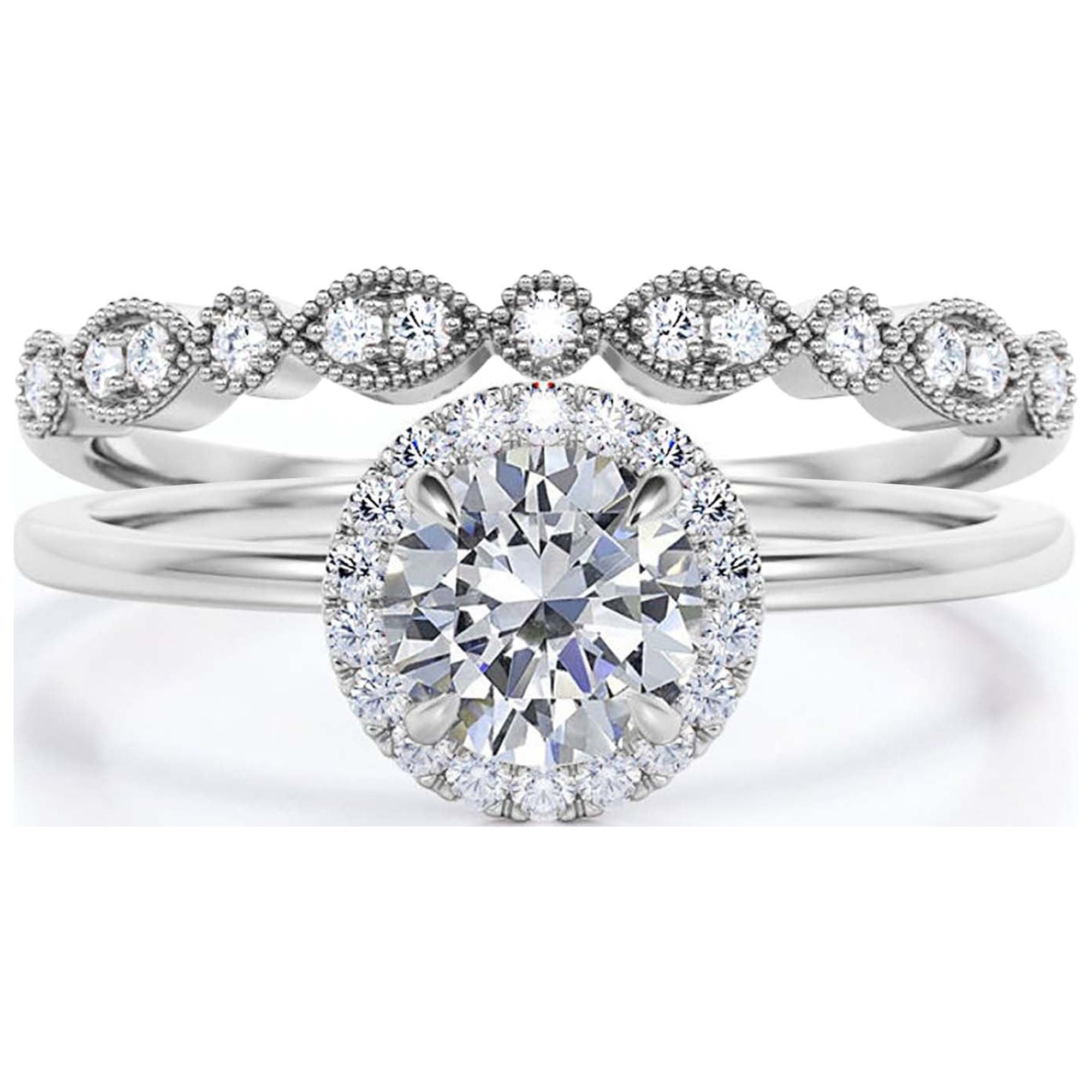 Fairy Minimalist 1.75 Carat Round Cut Diamond Moissanite Engagement ...