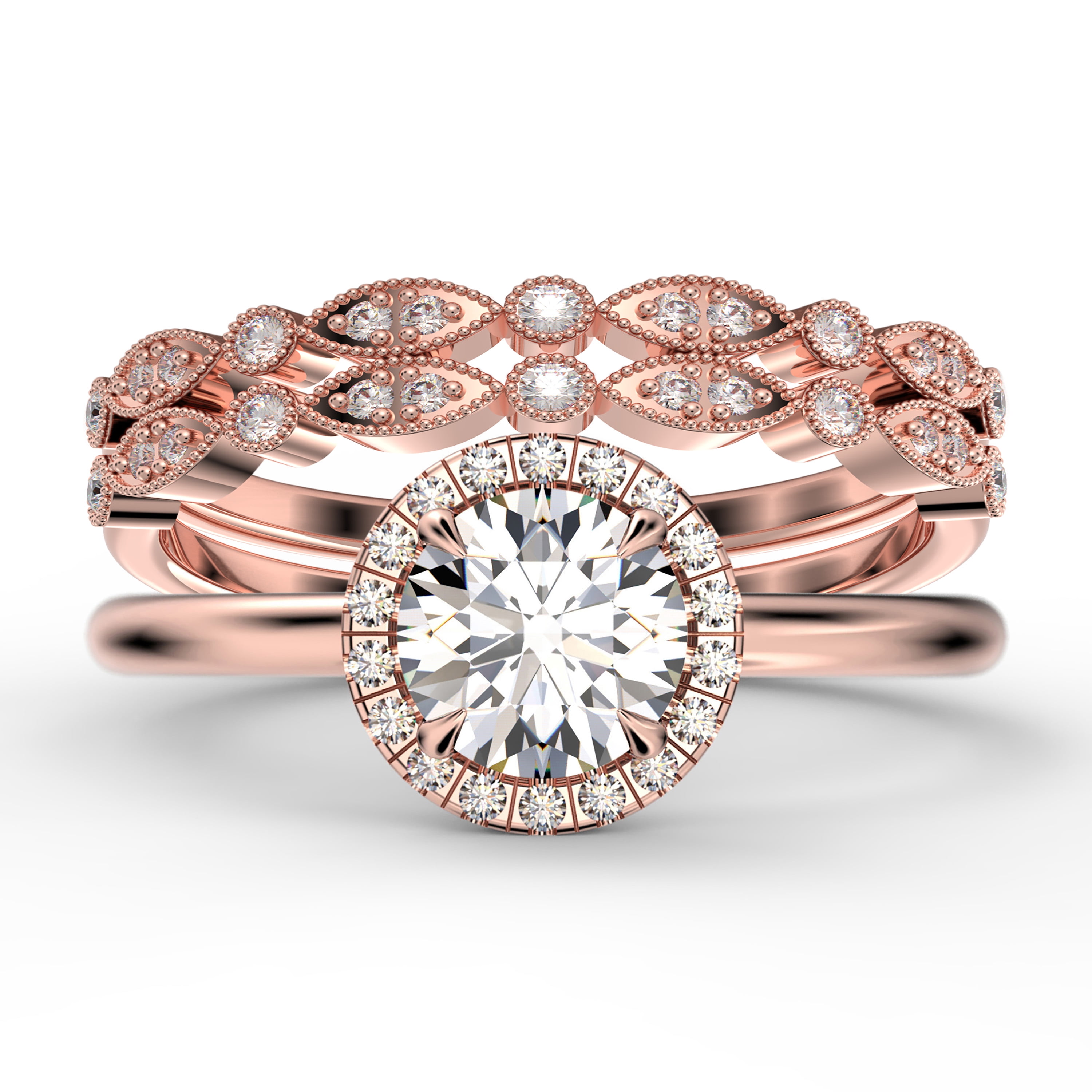 Fairy Minimalist 2.25 Carat Round Cut Diamond Moissanite Engagement ...