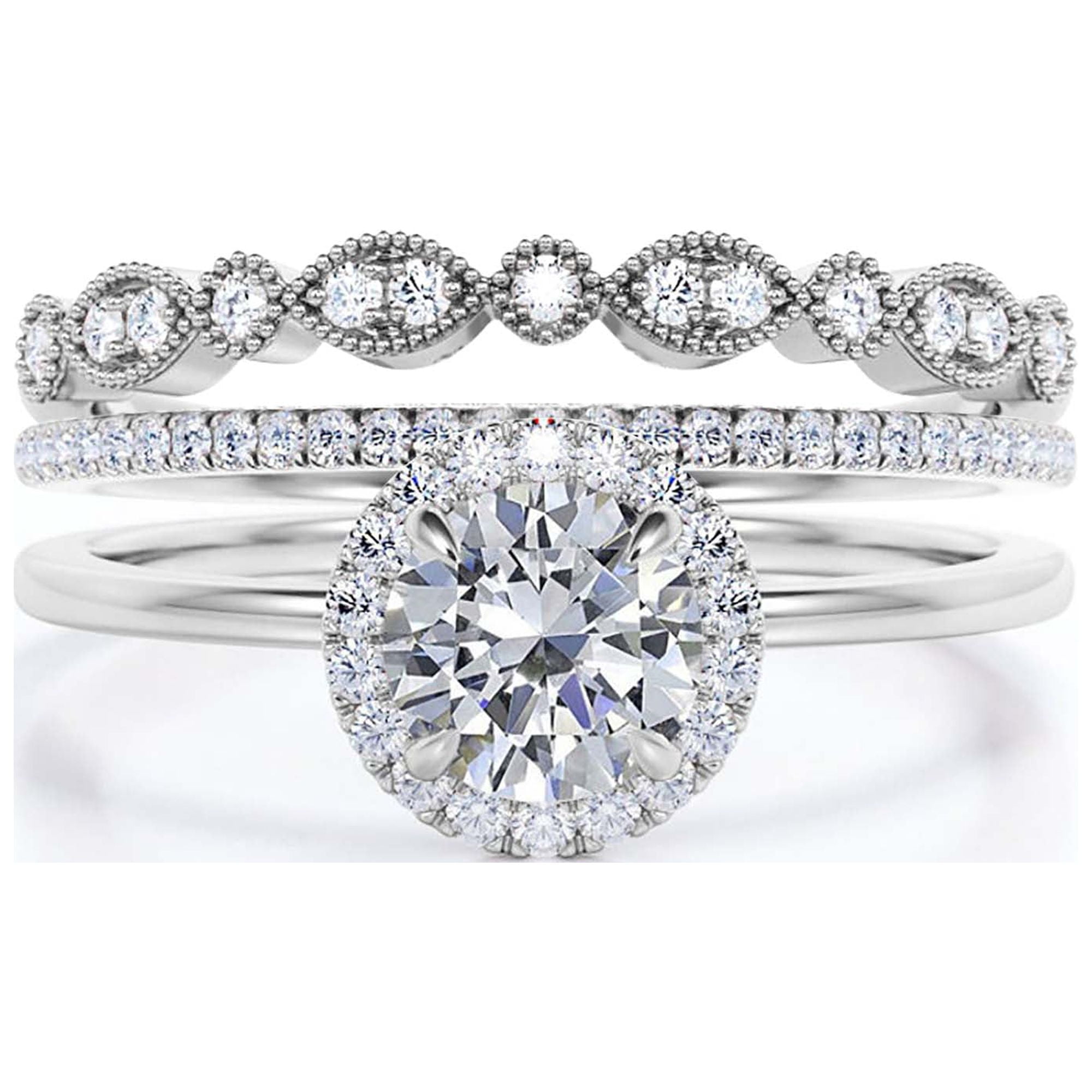 Fairy Minimalist 2.25 Carat Round Cut Diamond Moissanite Engagement ...