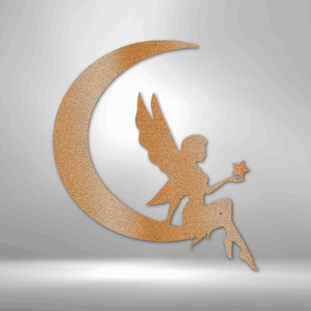 Fairy Moon Steel Sign Laser Cut Powder Coated Home & Office Metal Wall ...
