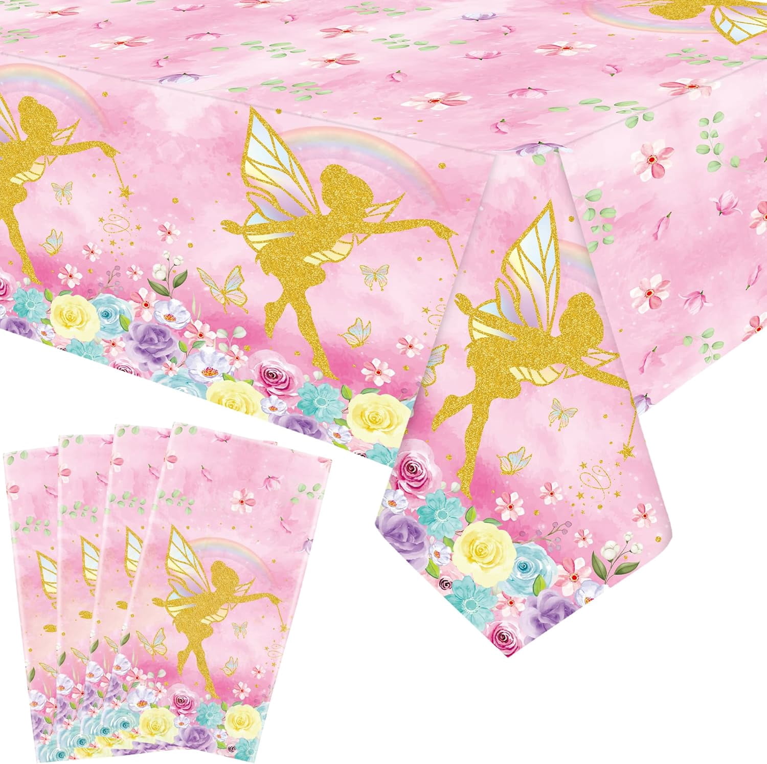 Fairy Party Tablecloth 4 Pack - 51 x 86 Inch Ballet Garden Theme Table ...