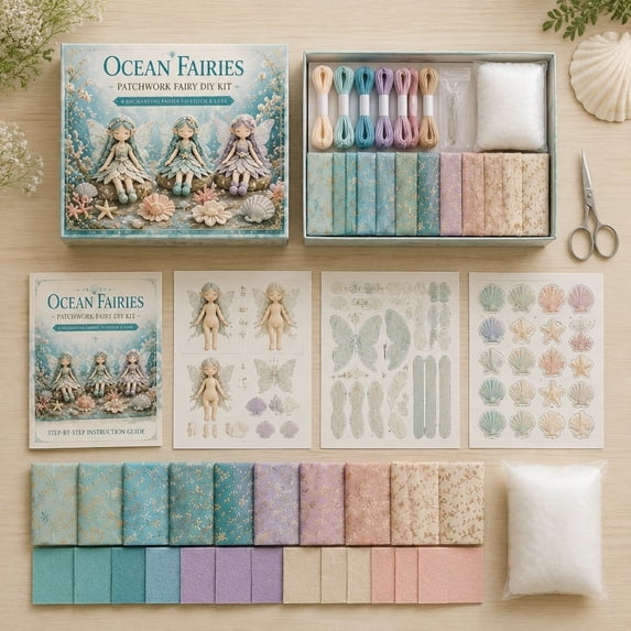 Fairy Patchwork DIY Kit - Ocean Fairies - 2026 Fun Patchwork Sewing ...