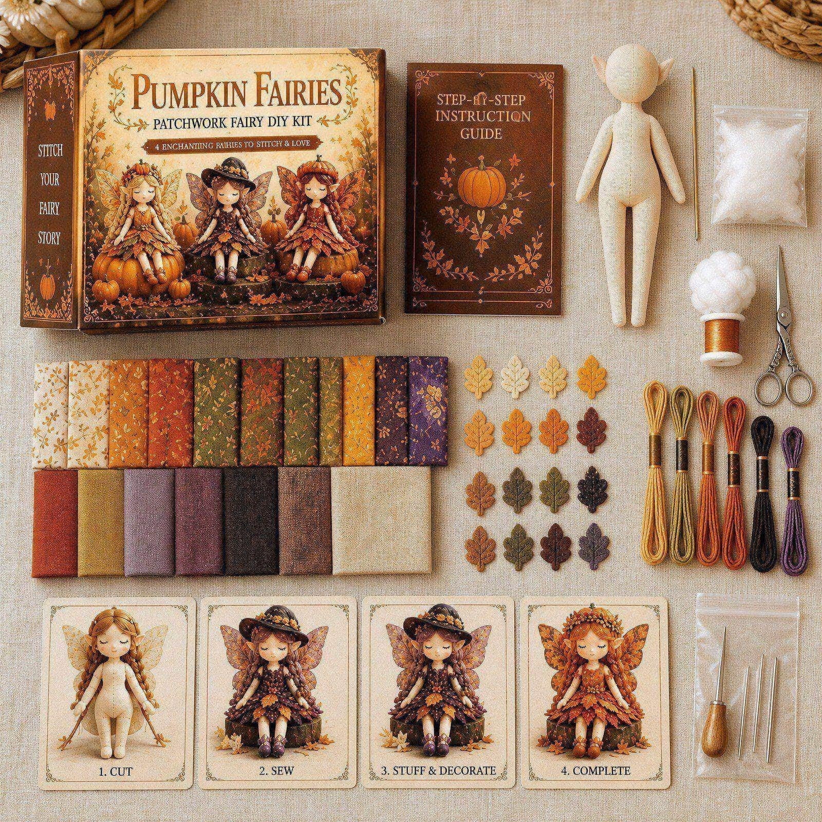 Fairy Patchwork DIY Kit - Pumpkin Fairies - 2026 Fun Patchwork Sewing ...