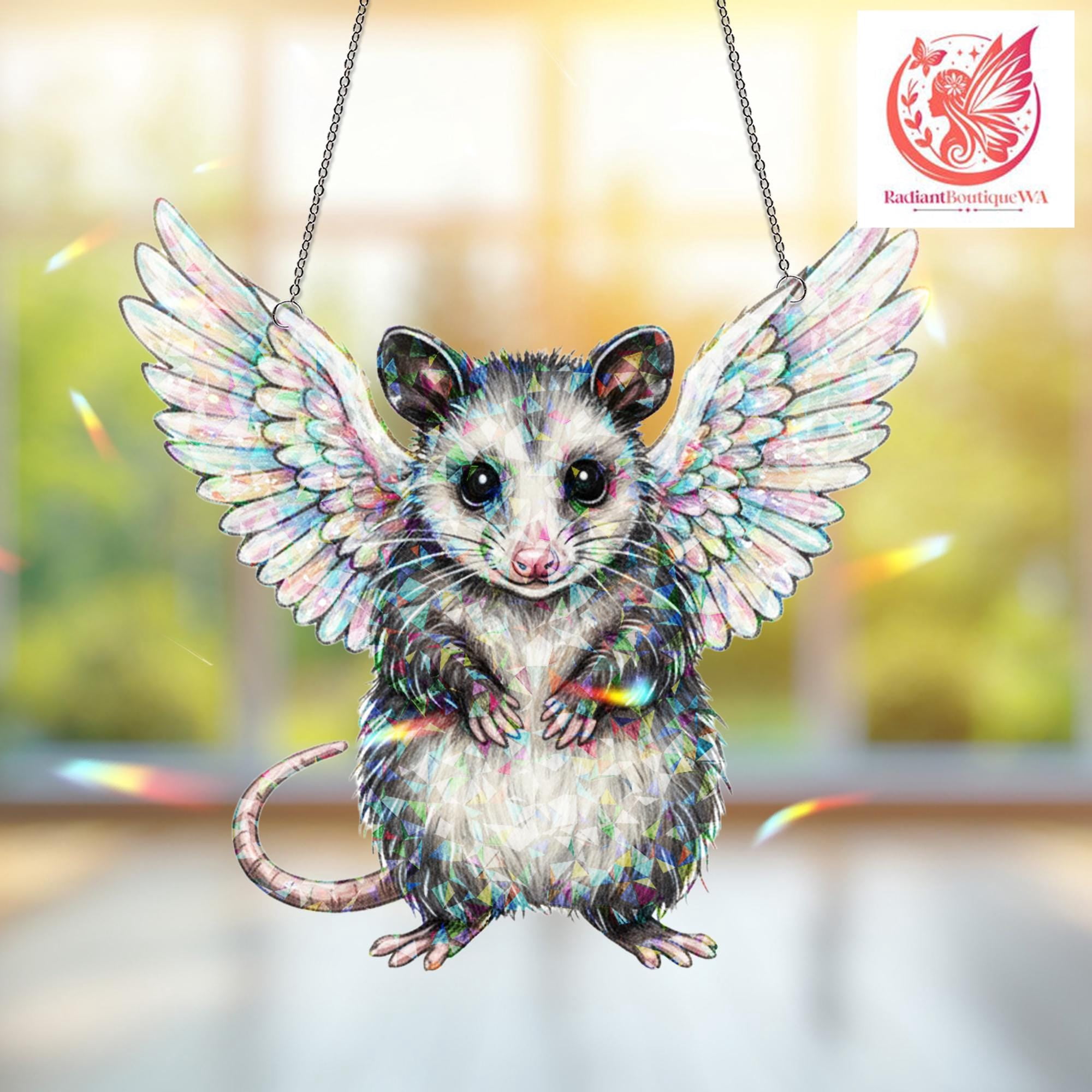 Fairy Possum Hologram Acrylic Suncatcher Magical Opossum with Wings ...