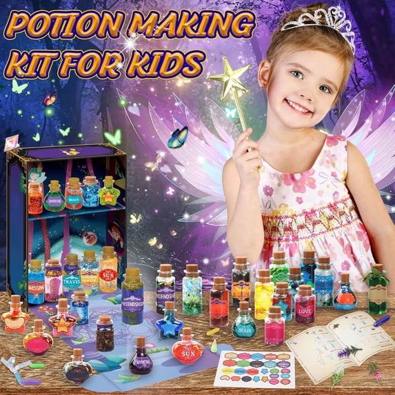 Fairy Potions Kit, Upgraded 22 Diy Mixed Magic Wizard Potion Bottles ...