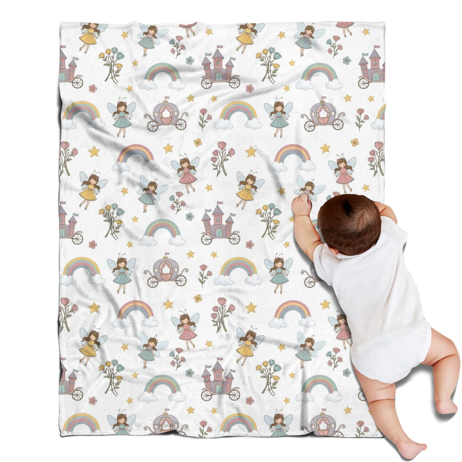 Fairy Princess Castle Pattern Blanket,Comfortable Soft Lamb Wool Throw ...