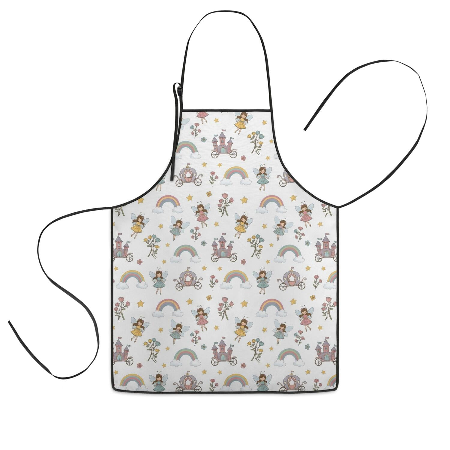Fairy Princess Castle Pattern Kids Aprons for Girls and Boys,Adjustable ...