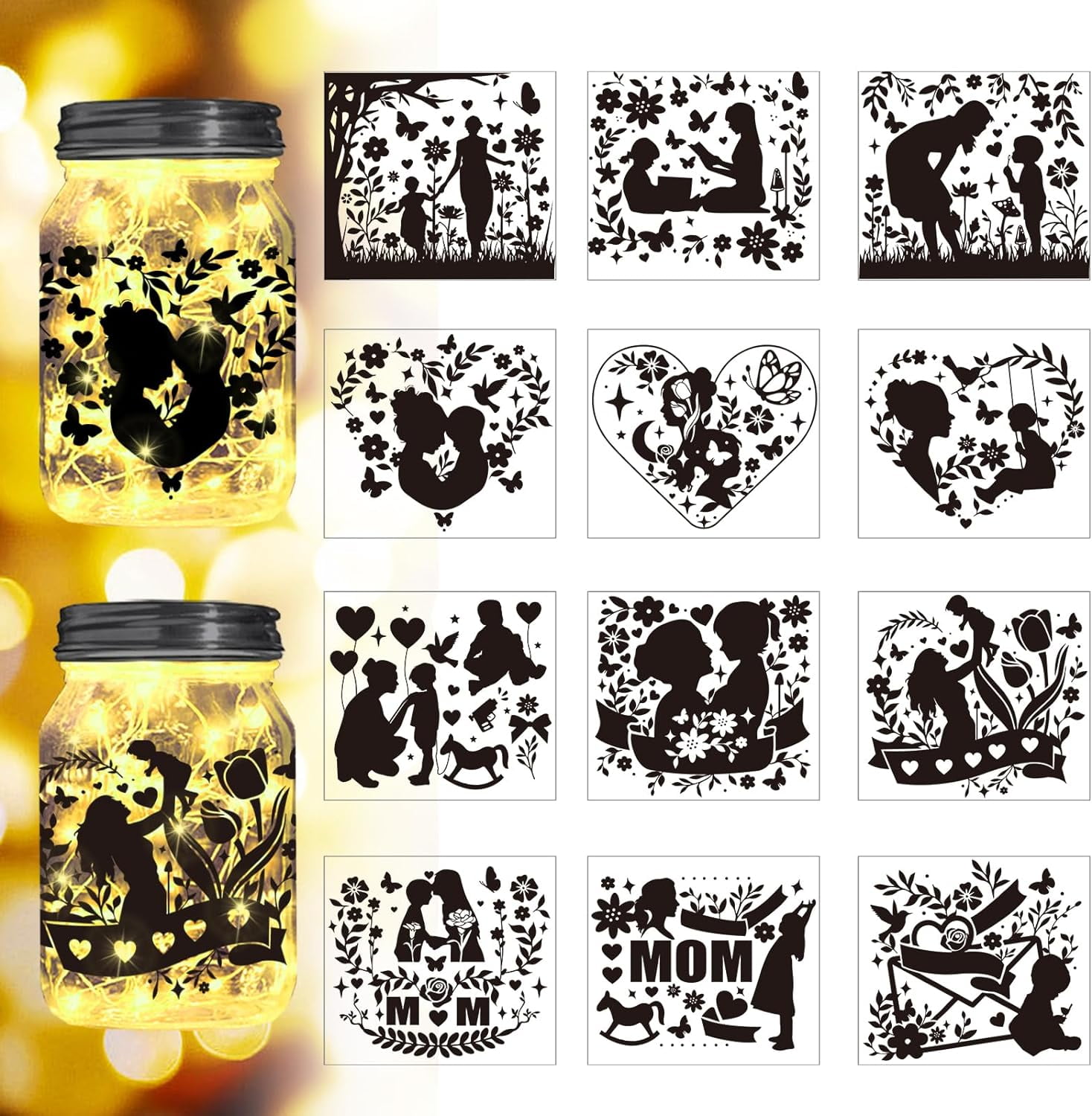 Fairy Silhouette Stickers Cutouts for Jars Mason Can Window Glass Wall ...