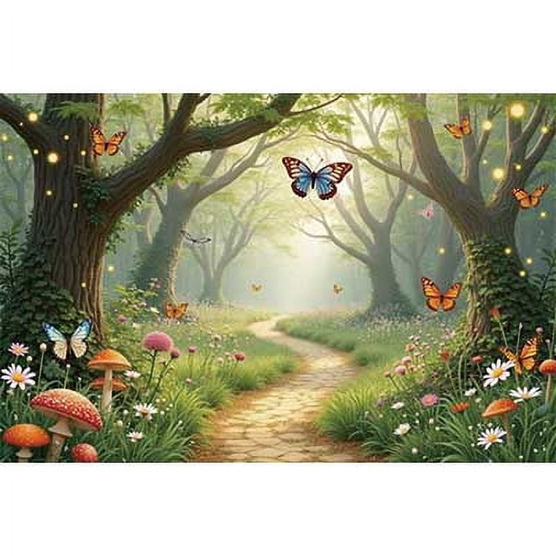 Fairy Spring Enchanted Forest Photo Backdrop Gre Grass Flowers Arch ...