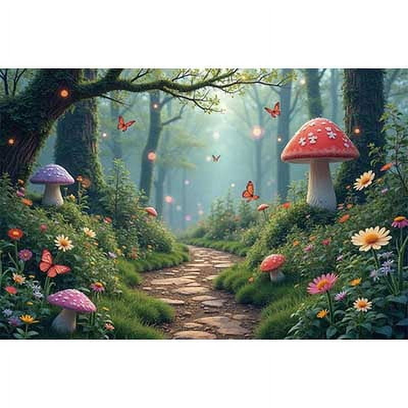 Fairy Spring Enchanted Forest Photo Backdrop Gre Grass Flowers Arch ...