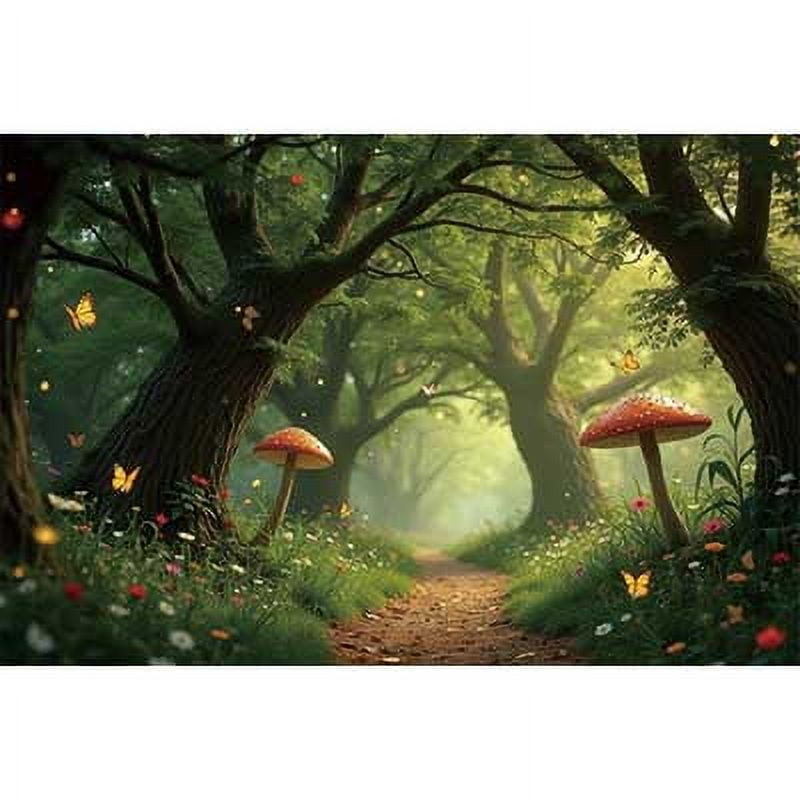 Fairy Spring Enchanted Forest Photo Backdrop Gre Grass Flowers Arch ...