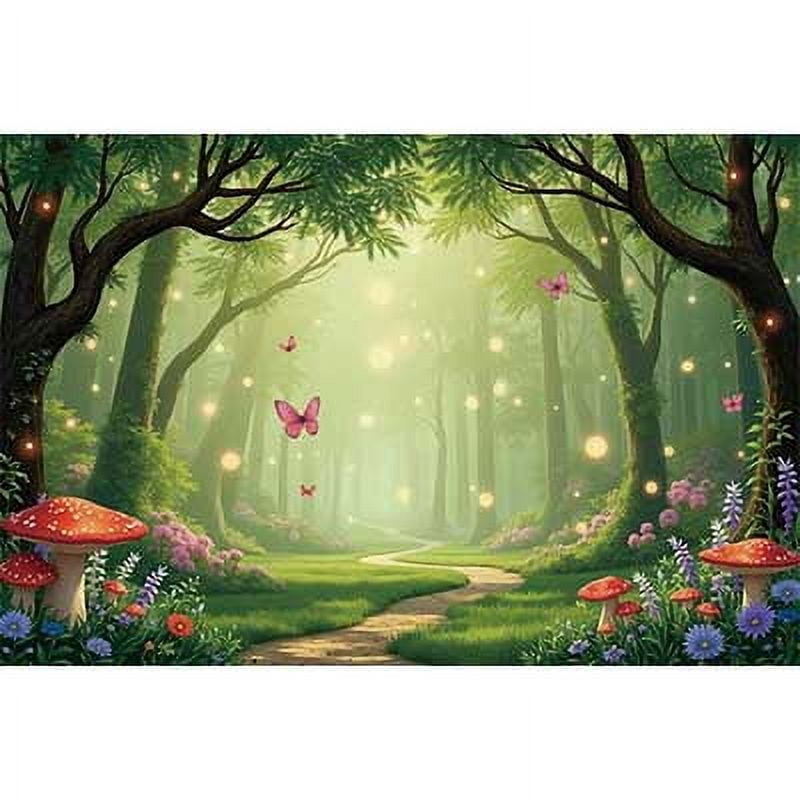 Fairy Spring Enchanted Forest Photo Backdrop Gre Grass Flowers Arch ...