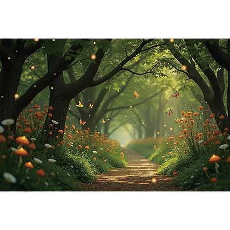 Fairy Spring Enchanted Forest Photo Backdrop Gre Grass Flowers Arch ...