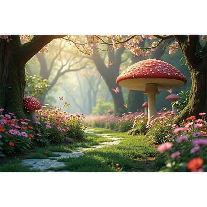 Fairy Spring Enchanted Forest Photo Backdrop Gre Grass Flowers Arch ...