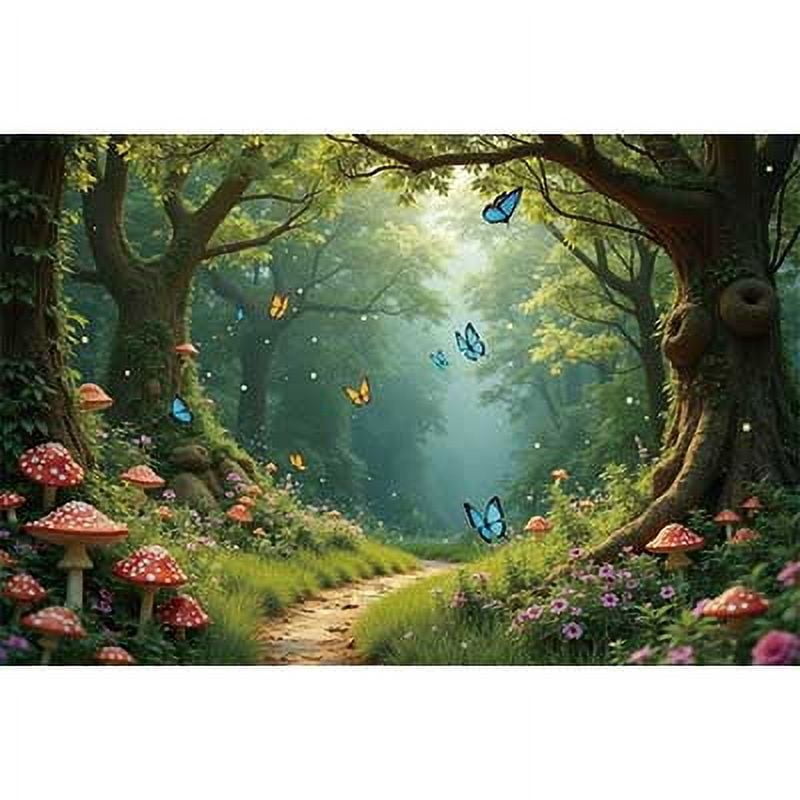 Fairy Spring Enchanted Forest Photo Backdrop Gre Grass Flowers Arch ...