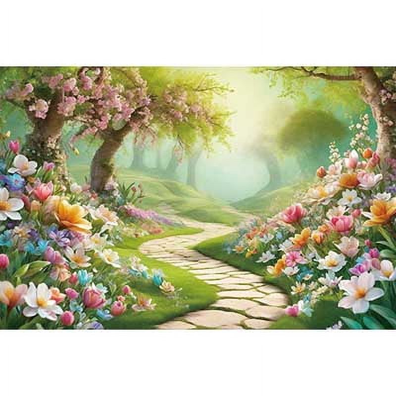 Fairy Spring Home ration Background Gre Grass Cherry Blossom Tree Photo ...