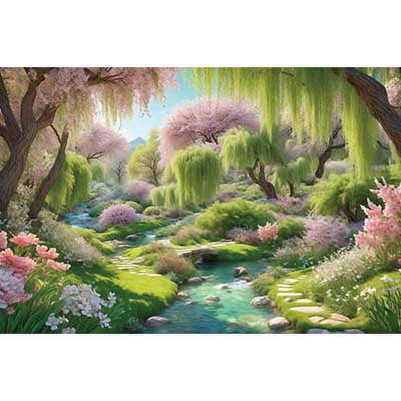 Fairy Spring Home ration Background Gre Grass Cherry Blossom Tree Photo ...