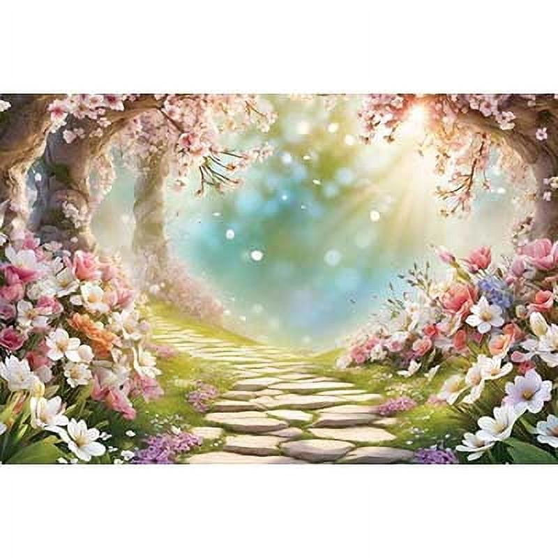Fairy Spring Home ration Background Gre Grass Cherry Blossom Tree Photo ...