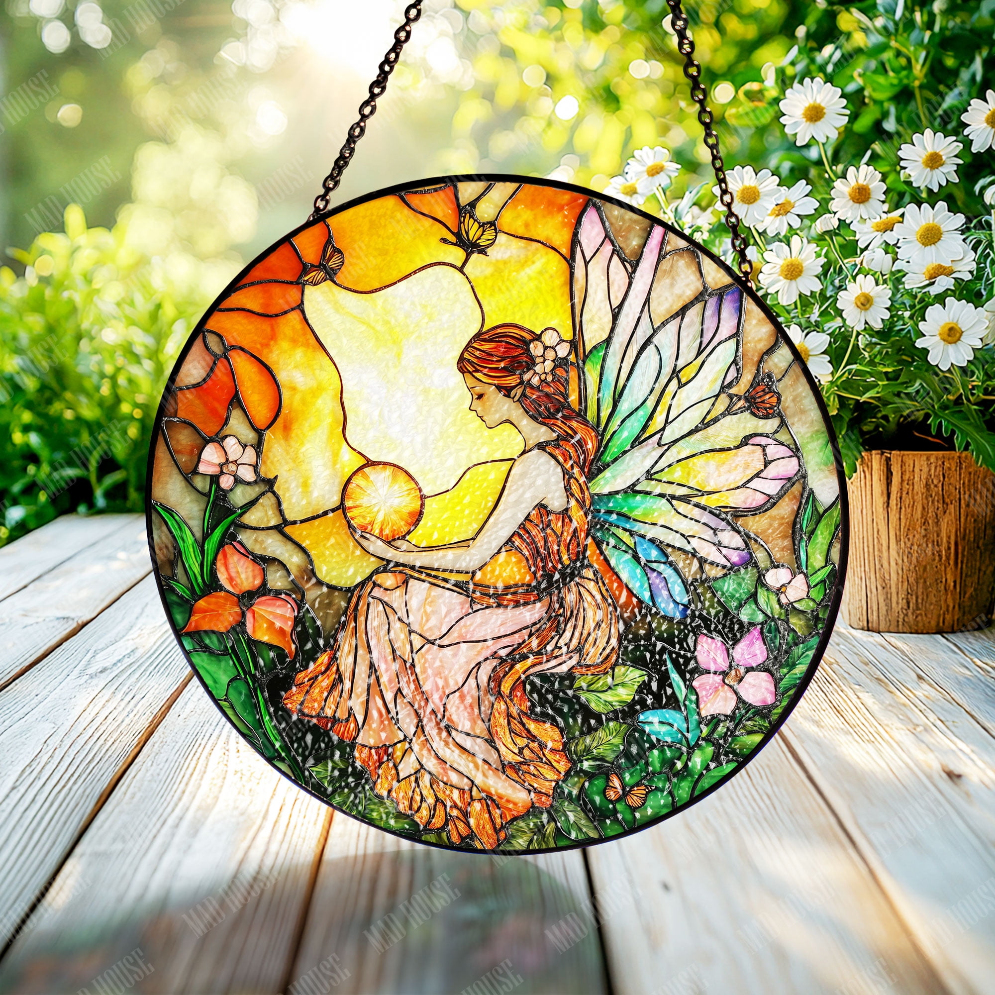 Fairy Stained Glass Window Decor, Magical Suncatcher, Enchanting ...