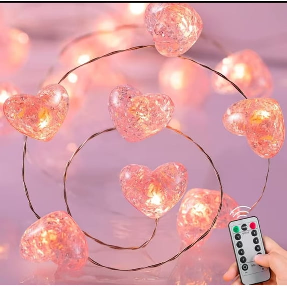 Fairy String Lights 6.66/ 10 Feet LED Red Pink White Heart Shaped ...