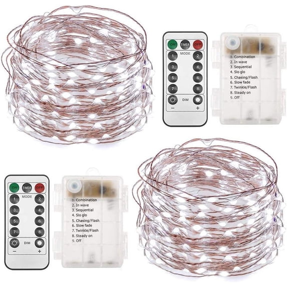 Fairy String Lights, 66ft 200 LED Fairy Lights Battery Operated ...