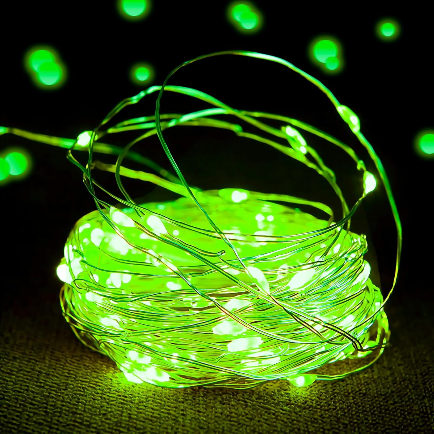 Fairy String Lights Battery Operated 1 Pack 33Ft 100 LEDs Silver Copper ...