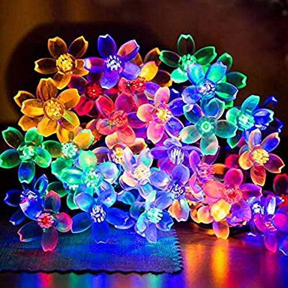 LED Floral Fairy String Lights, 20 LEDs, Battery Operated, Party, Patio ...