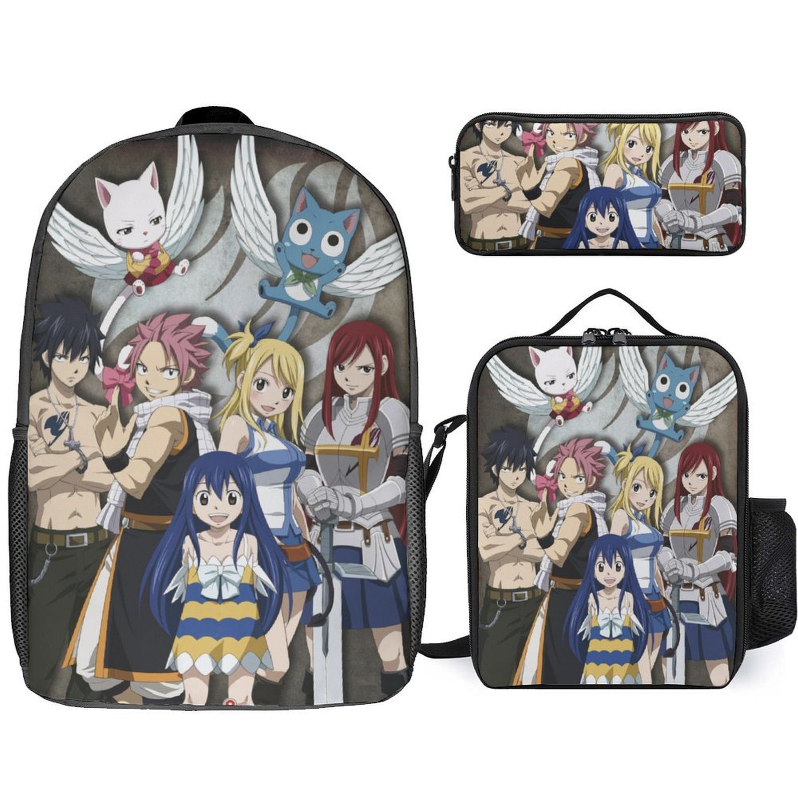 Fairy Tail Backpack 3 Piece Set Travel Daypack Combination, Back to ...