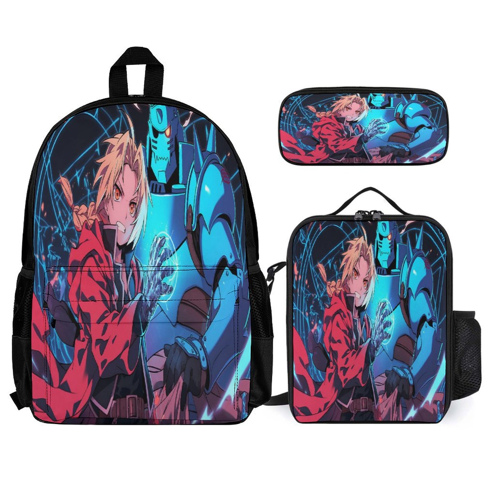 Fairy Tail Backpac Set with Front Pocket Large Capacity Bookpacks with ...