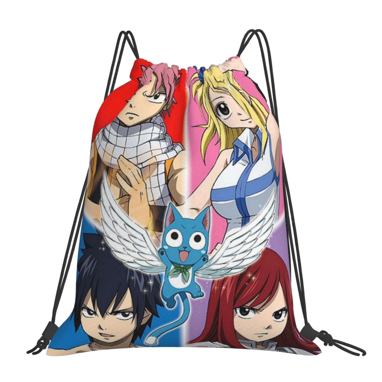 Fairy Tail Drawstring Backpack Simple Sports Gym Bag Draw String Bags ...