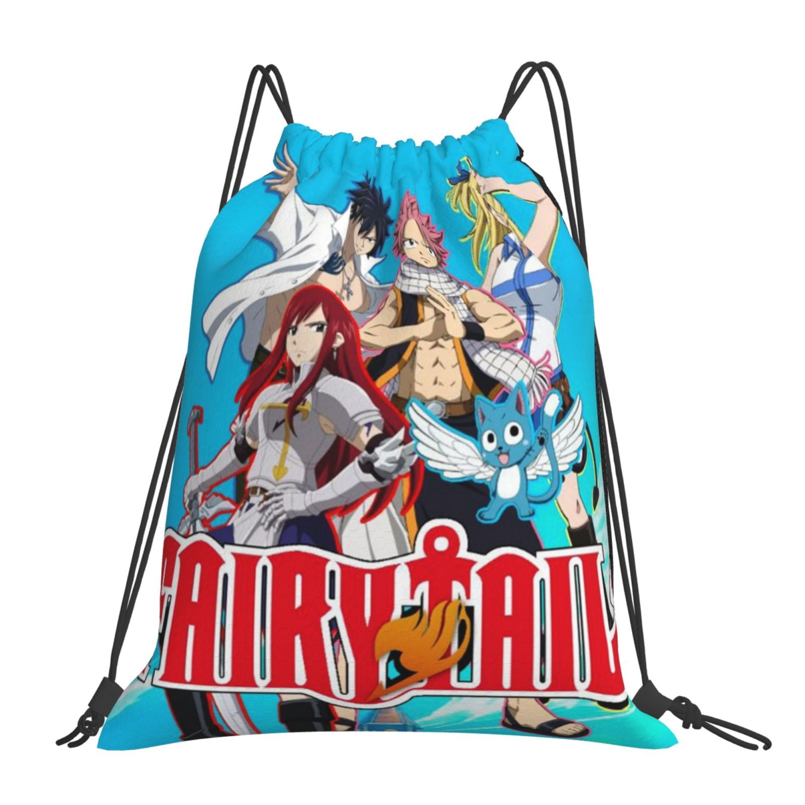 Fairy Tail Drawstring Backpack Simple Sports Gym Bag Draw String Bags ...