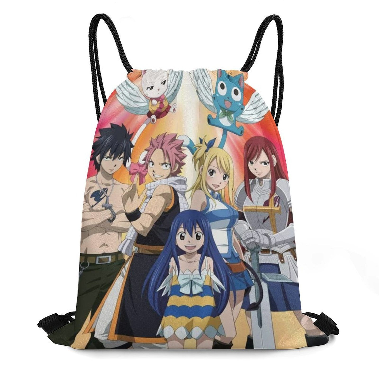 Fairy Tail Drawstring Backpacks Gym Athlete Bag Draw String Bags for ...