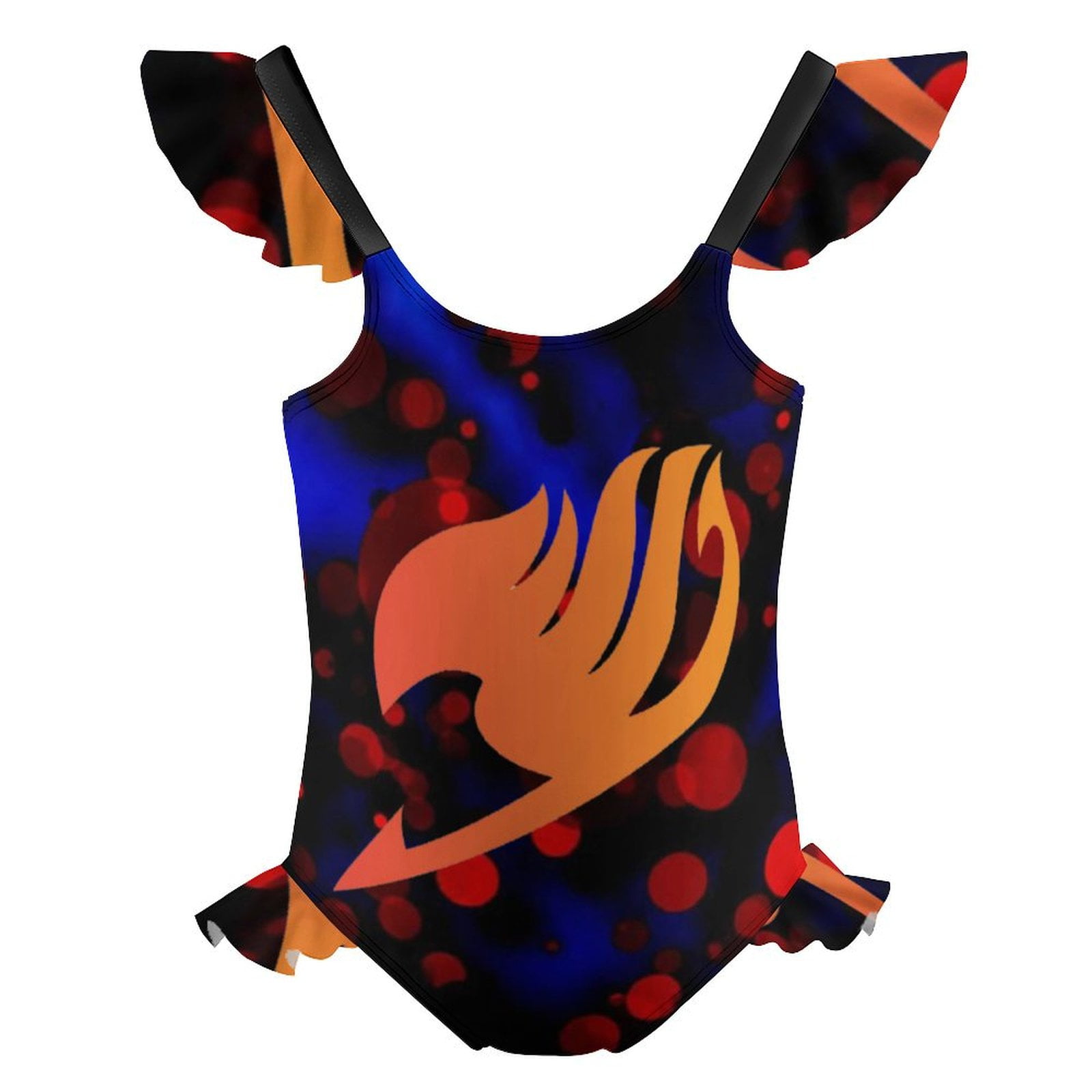 Fairy Tail Girls Swimsuit Ruffle One-piece Beachwear Kids Cute Swimwear ...