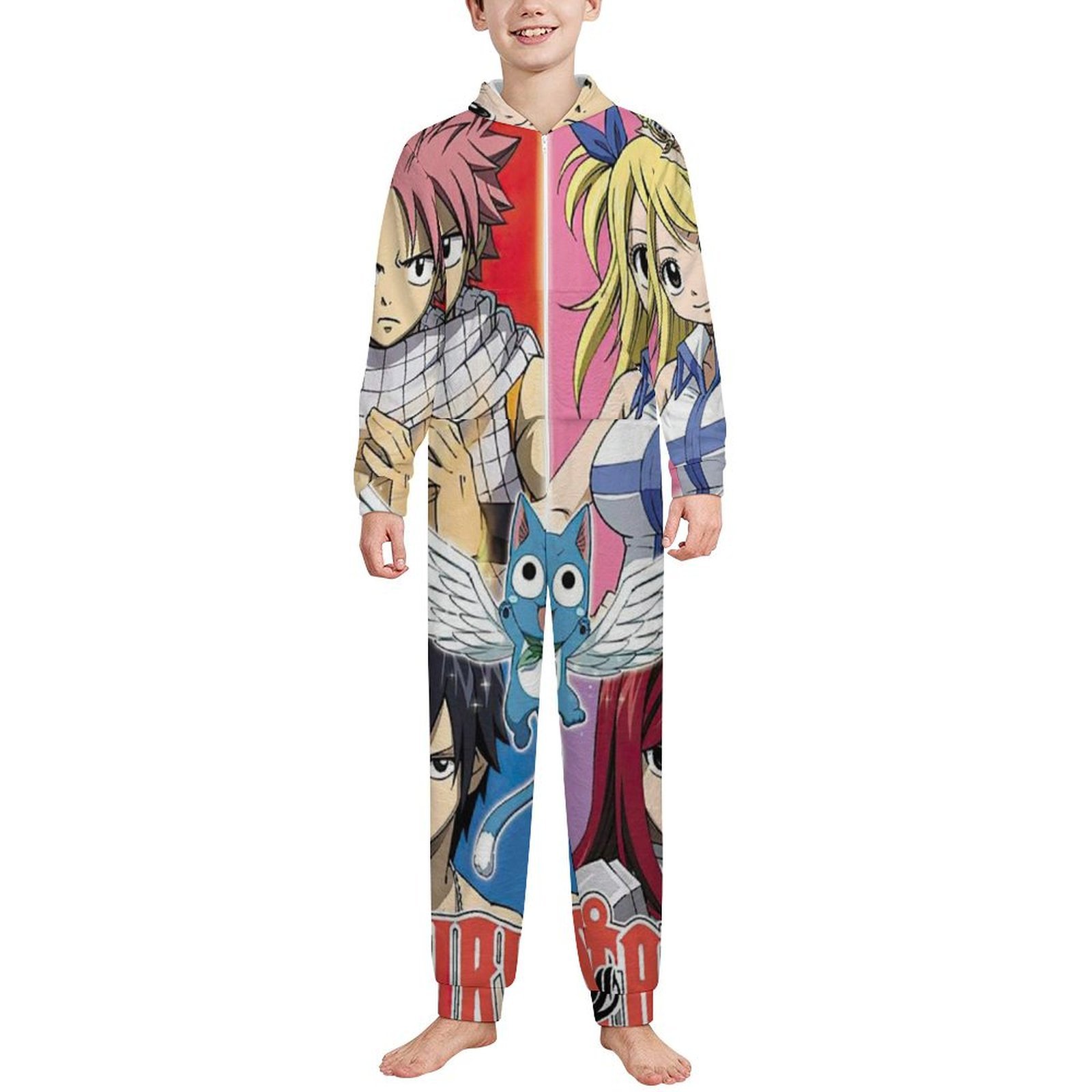 Fairy Tail Hoodie Zipper Onesie Pajamas Jumpsuit One-Piece Costume for ...