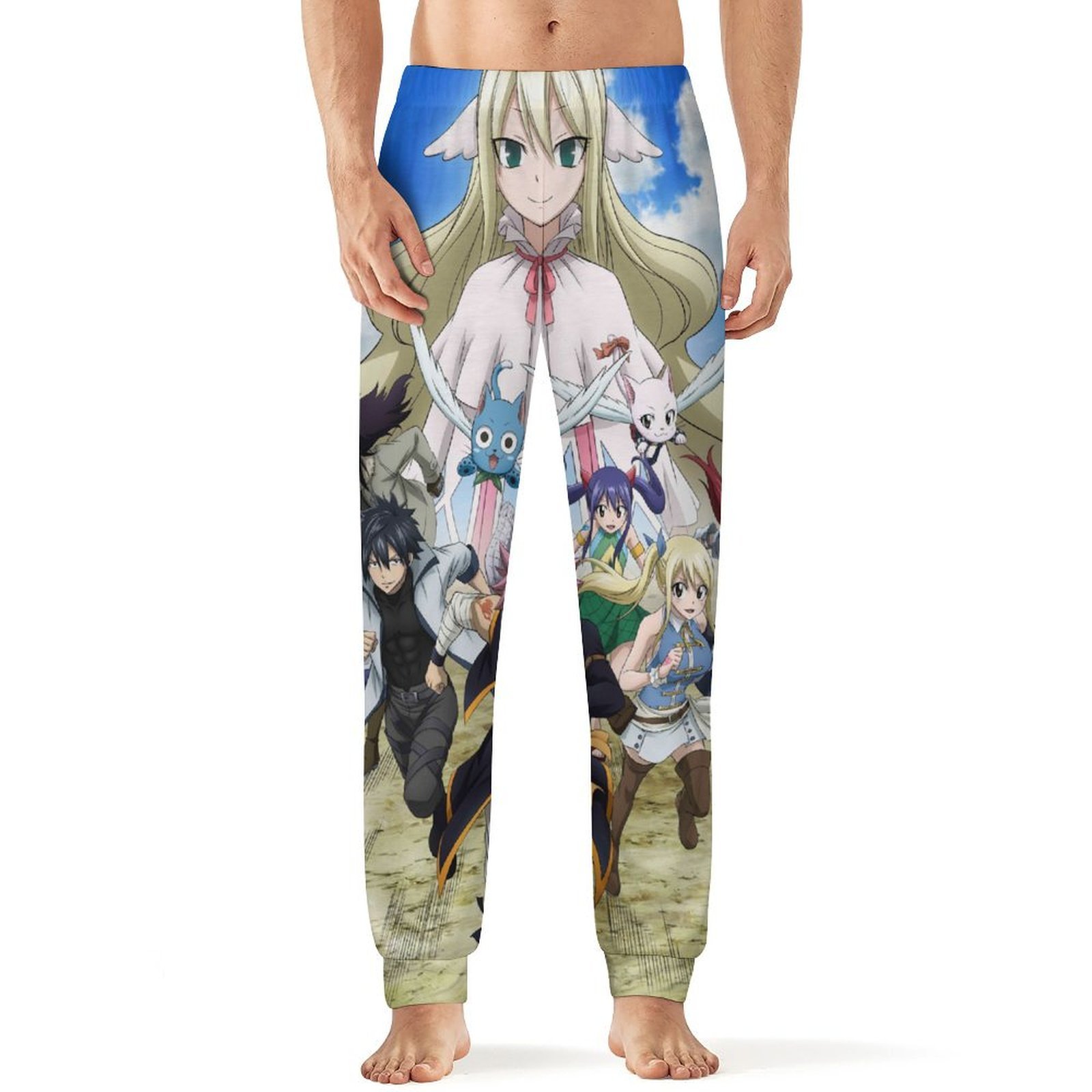 Fairy Tail Men Pajama Pants Bottoms Lounge Pants Elastic Waist Loose ...
