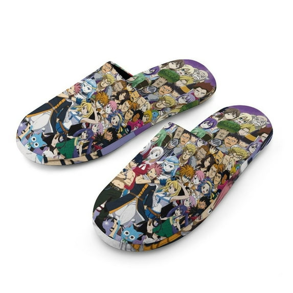 Fairy Tail Mens Cozy Slippers Warm Soft Plush Slipper Slip-on House ...