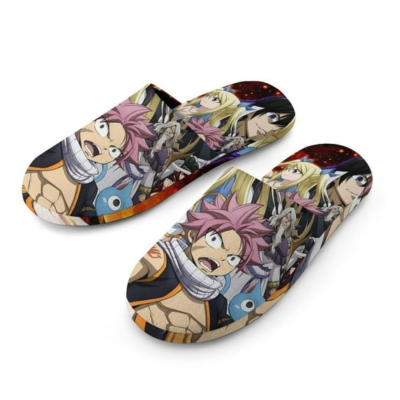 Fairy Tail Mens Cozy Slippers Warm Soft Plush Slipper Slip-on House ...