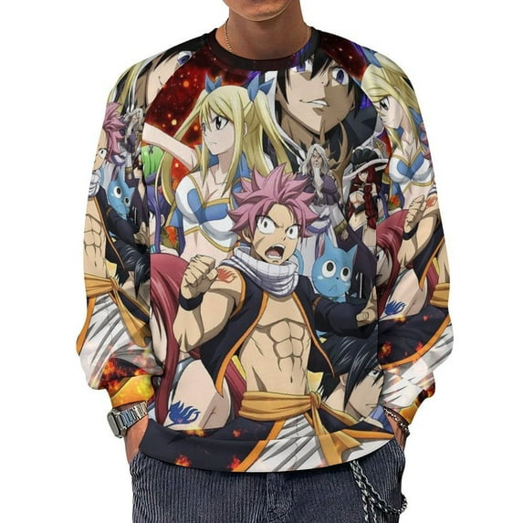 Fairy Tail Mens Crew Neck Sweatshirt 3D Printing Fall Clothes Long ...