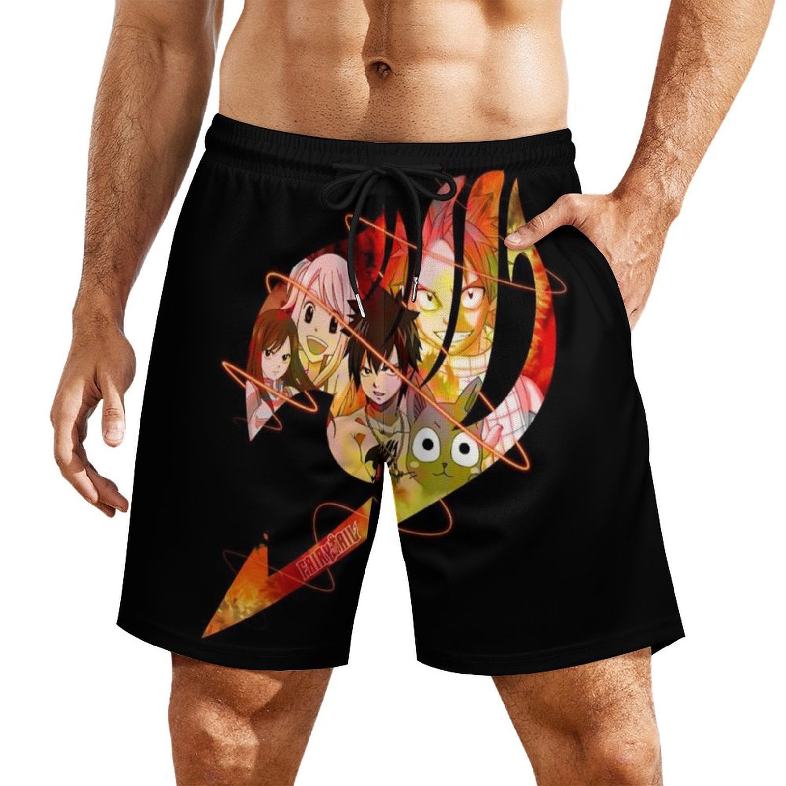 Fairy Tail Mens Swim Trunks with Compression Liner Board Shorts Quick ...