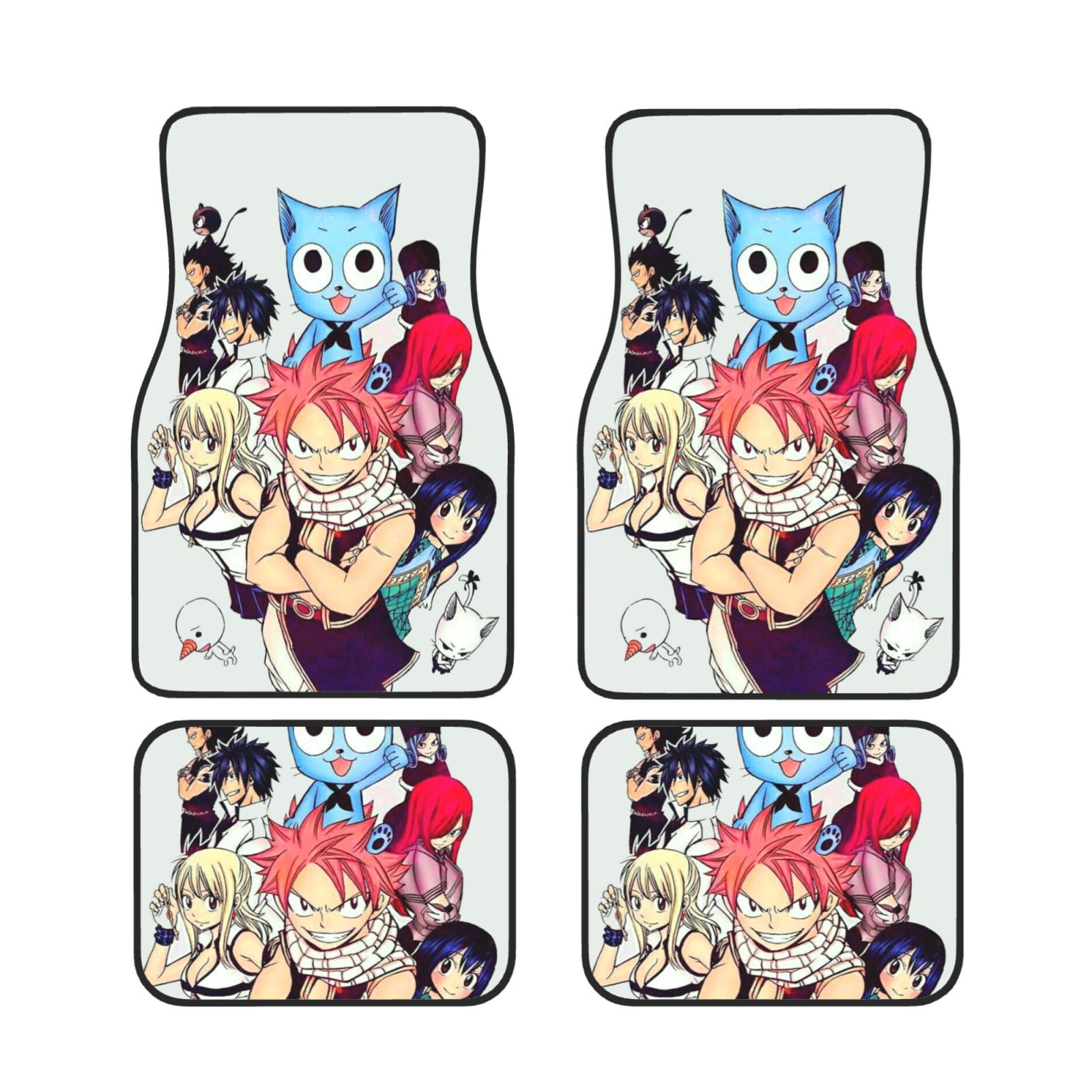 Fairy Tail Set Of 4 Pcs Cartoon Car Floor Mats Cartoon Print Car ...