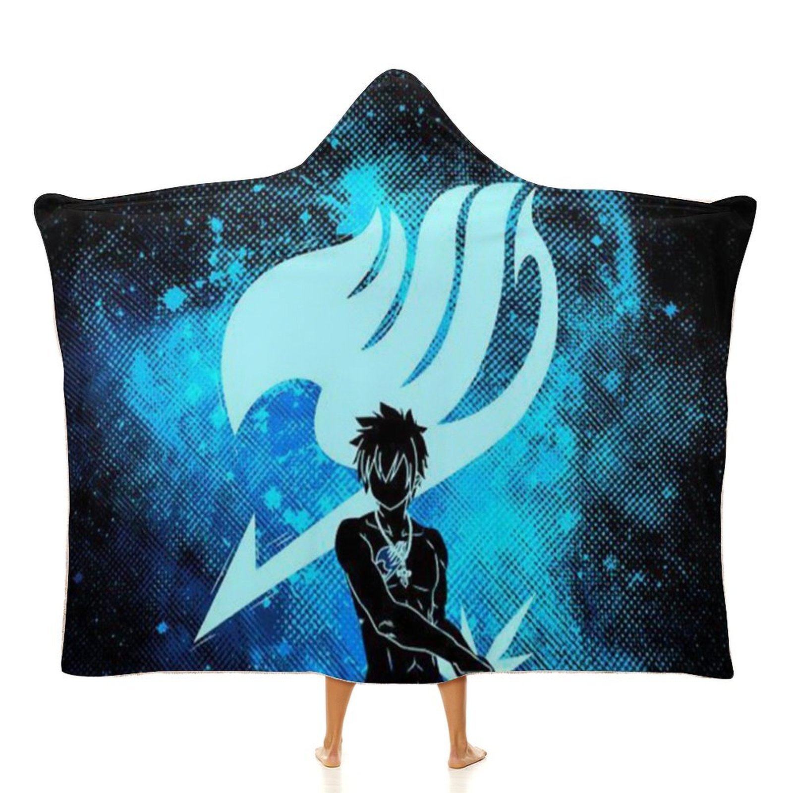 Fairy Tail Wearable Blanket Cloak Arctic Velvet Hooded Blanket Soft ...