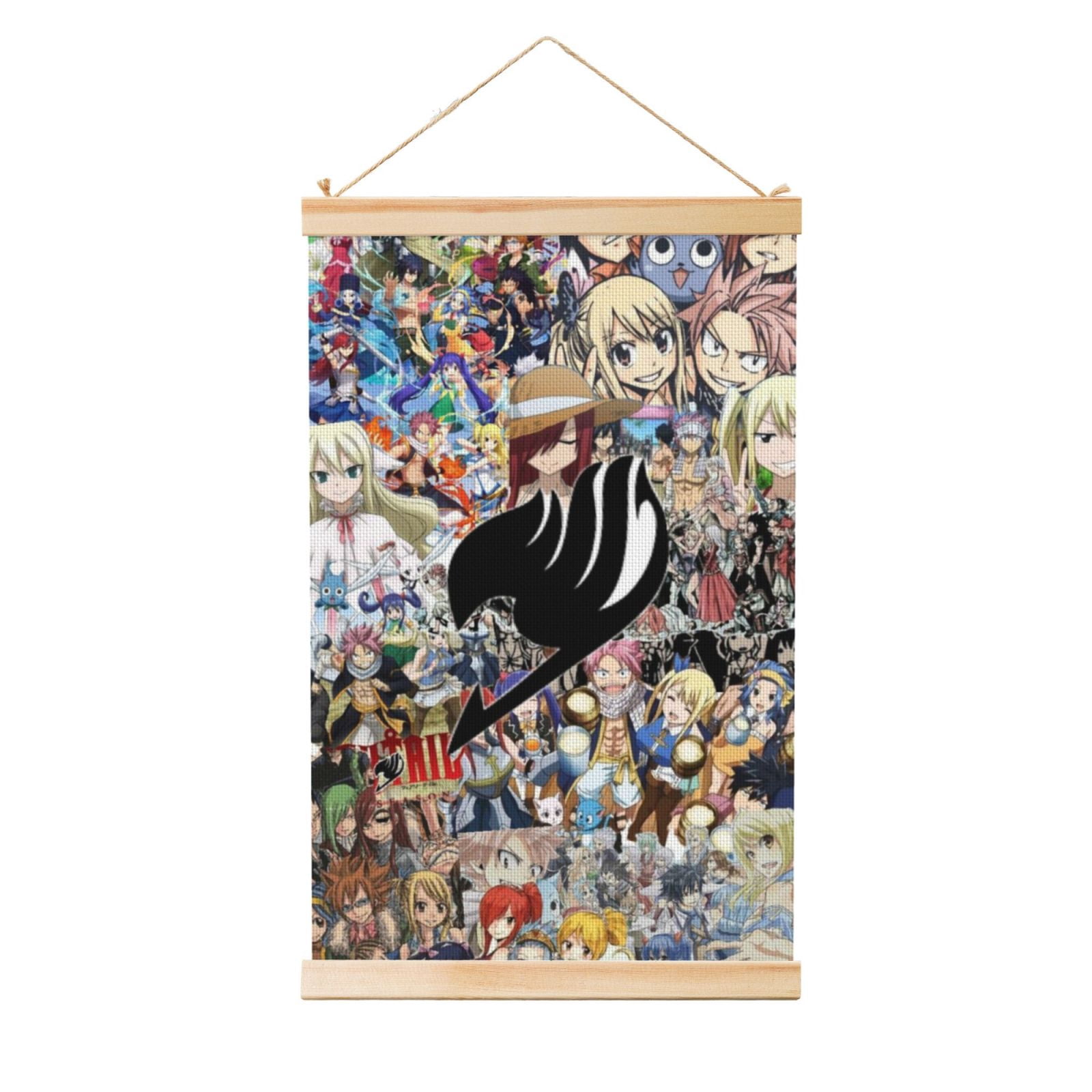 Fairy Tail Wooden Shaft Hanging Poster Home Decor Poster Wall Art ...