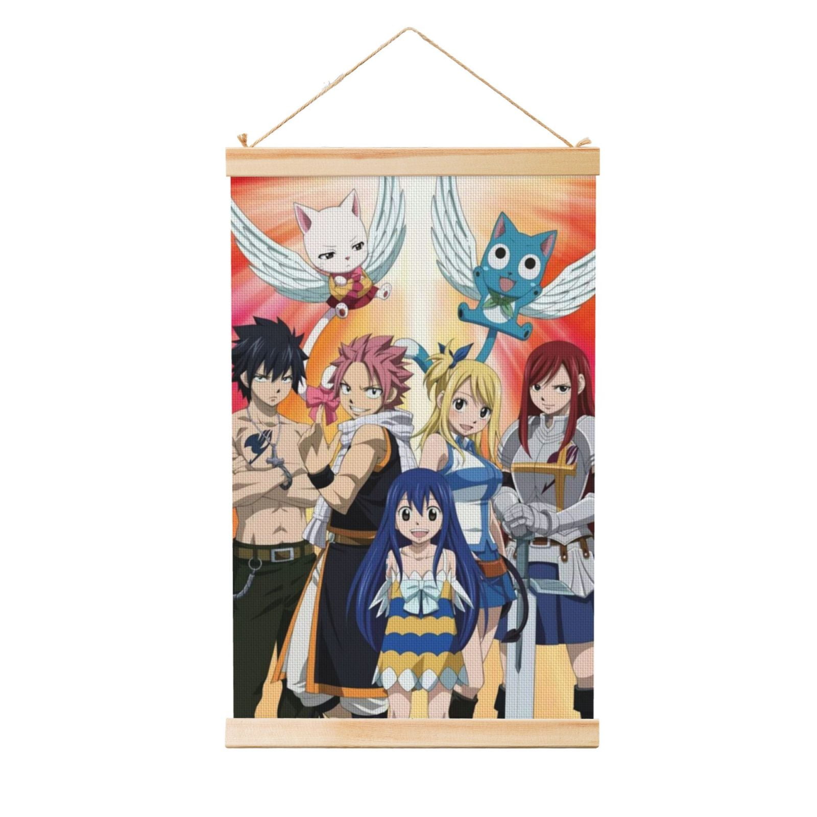 Fairy Tail Wooden Shaft Hanging Poster Home Decor Poster Wall Art ...