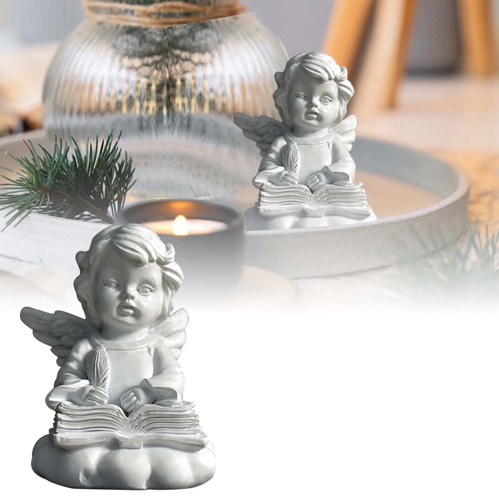 Fairy Tale Angel Sculpture Resin Bookcase Ornament Elegant Girl Statue ...