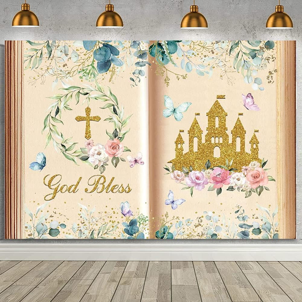 Fairy Tale Book God Bless Backdrop Girl Old Opening Book Background ...