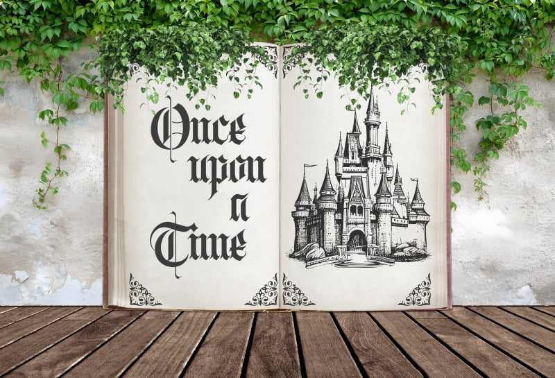 Fairy Tale Books Backdrop Enchanted Forest Castle Butterfly Girls ...